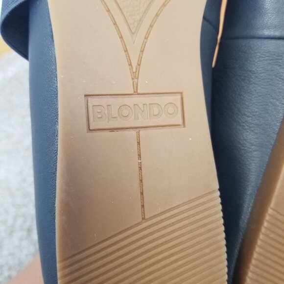 Blondo | Shoes | Blondo Size 95 Brielle Ballet Flats Leather Shoes Navy ...